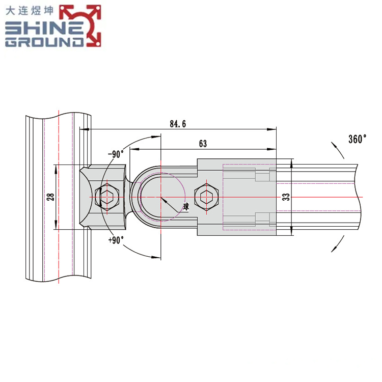 180-Degree Fixed External Connector for 28mm Lean Pipes | Standard ...